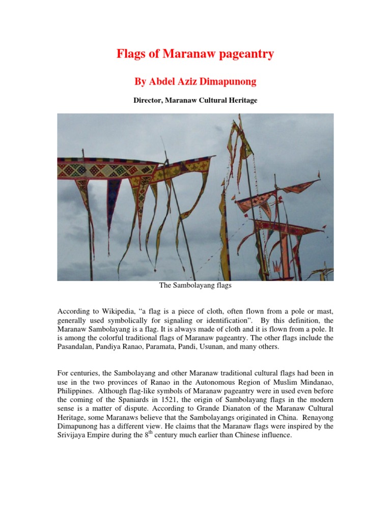 Maranaw Flags of Pageantry | Download Free PDF | Flag | Ceremonies