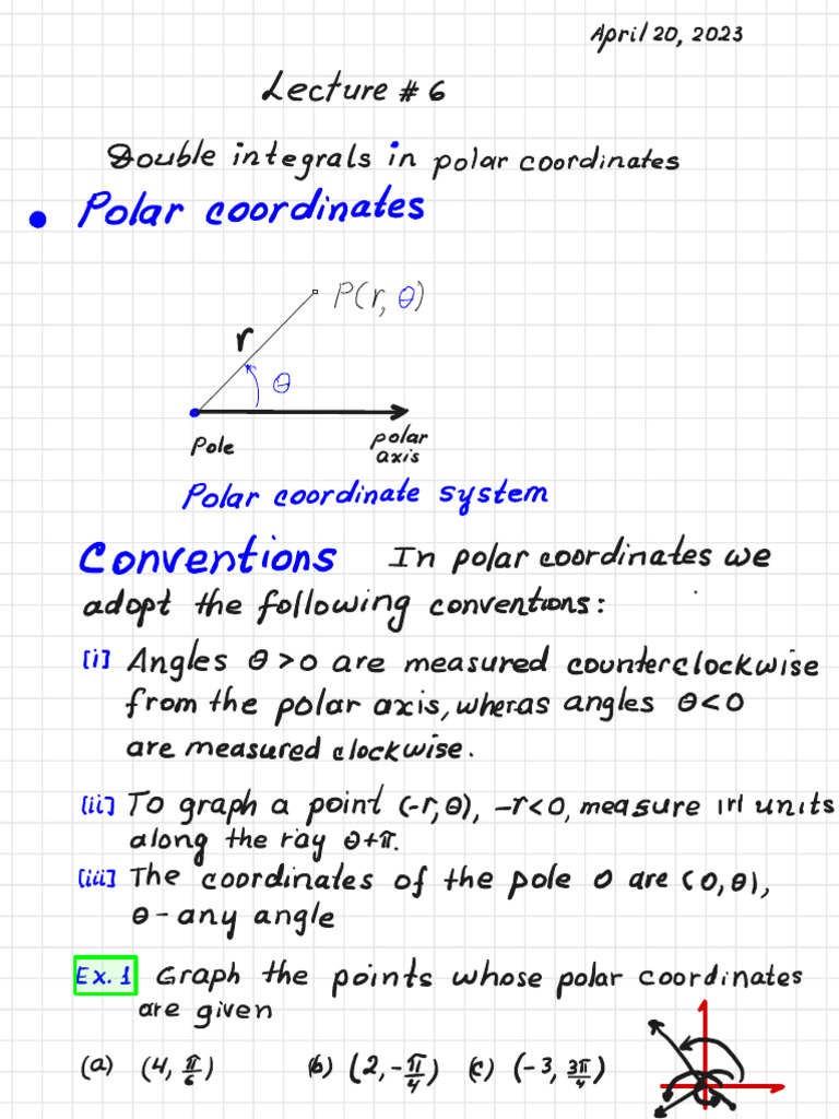 G204in Lecture 6 And7 Double Integrals In Polar Coordinates Pdf