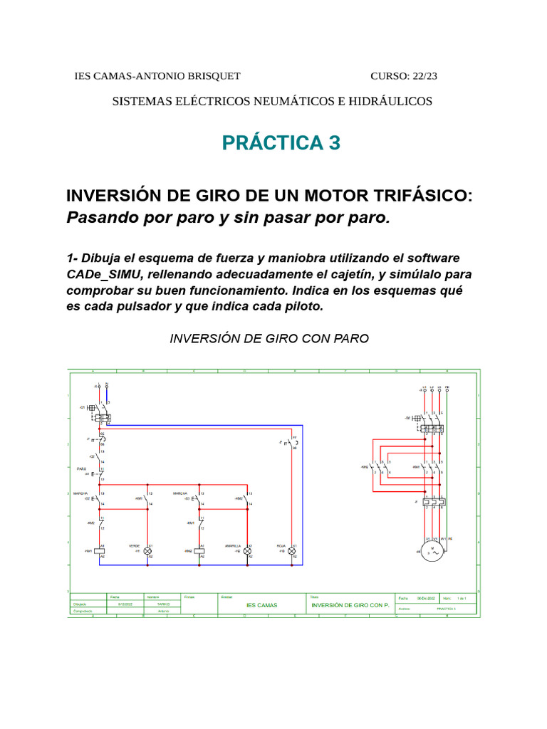 Inversión de Giro en Motores Trifásicos | PDF