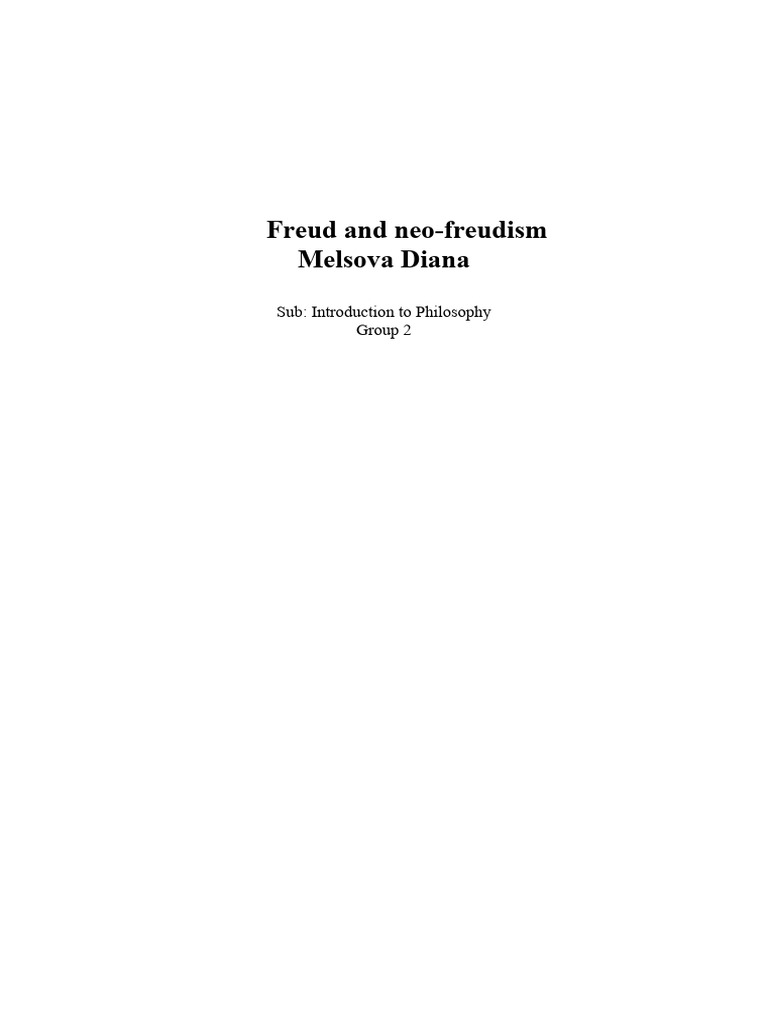 Freud and Neo-Freudism | PDF | Sigmund Freud | Psychoanalysis