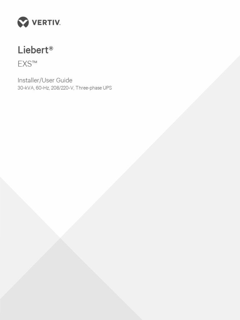 Vertiv Liebert Exs 30kva User Manual | PDF