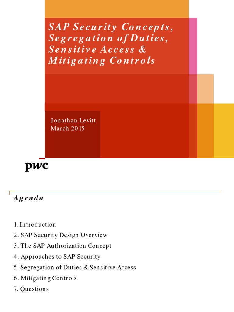 SAP Security Concepts Segregation of Dut | PDF | Accounting ...