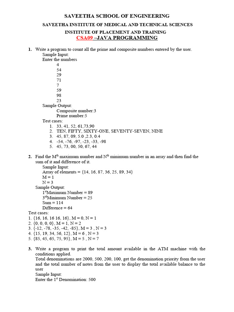 Csa09 Programming In Java Medium Pdf Arithmetic Mathematics