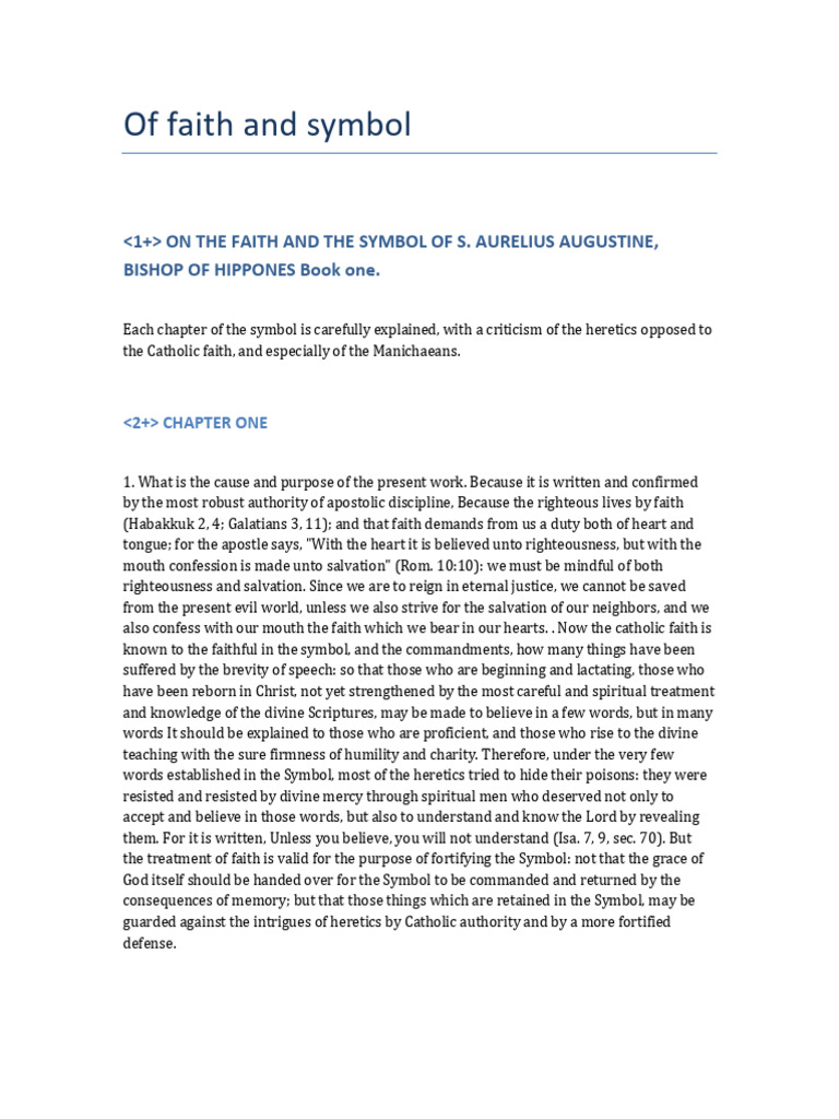 de Fide Et Symbolo - Augustinus Hipponensis | PDF
