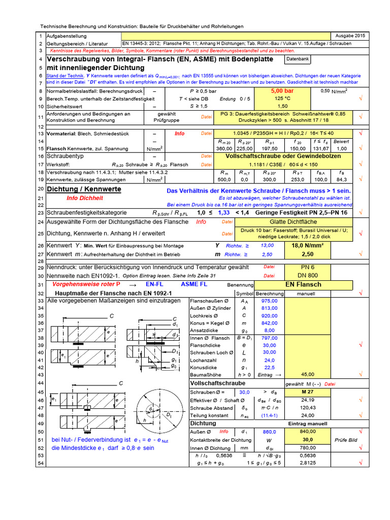 DIN EN 13445-3 - Beispielrechnung | PDF