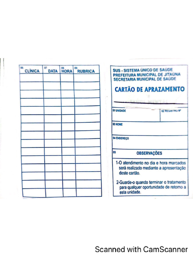 Cartão de Aprazamento | PDF