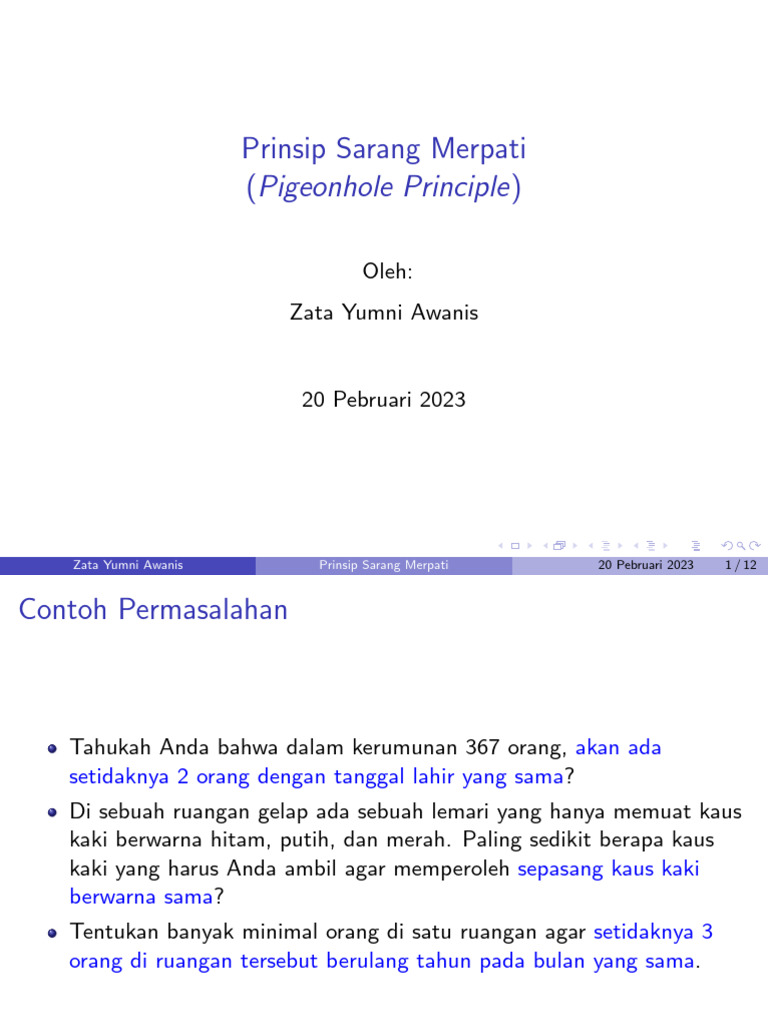 Prinsip Sarang Merpati | PDF