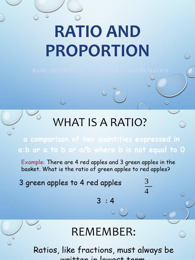 Lesson 3 Ratio and Proportion | PDF