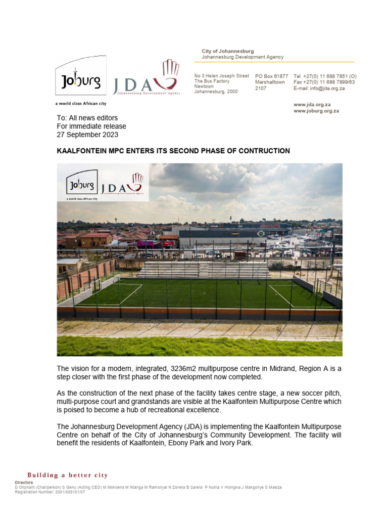 First Phase of Kaalfontein MPC Nears Completion | PDF