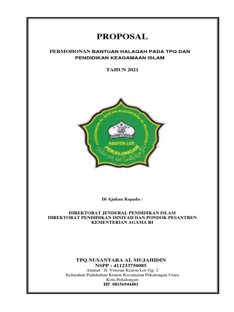 Bismillah Proposal Halaqoh TPQ Dan Petanesai | PDF | Agama & Spiritualitas