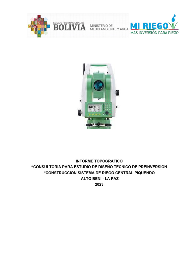 Informe Topografico Alto Beni | PDF