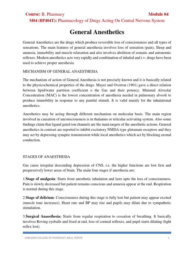 Module 4 | PDF | Benzodiazepine | Anesthesia