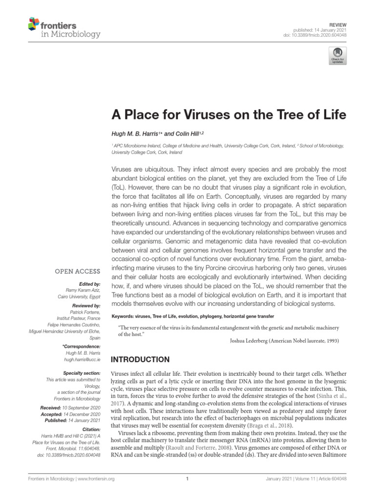 A Place For Viruses On The Tree of Life | PDF | Gene | Virus