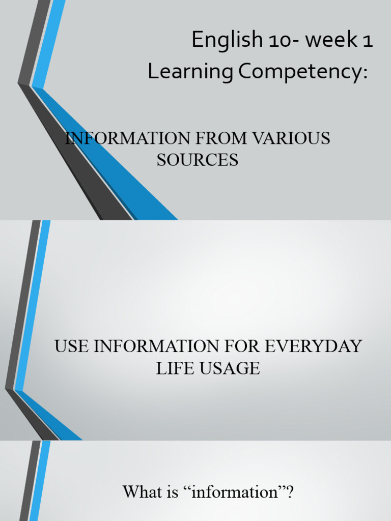 English 10 Week 1 | PDF