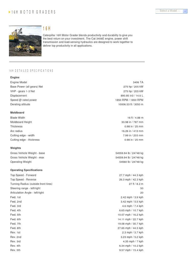 Cat 16H | PDF | Tire | Engines