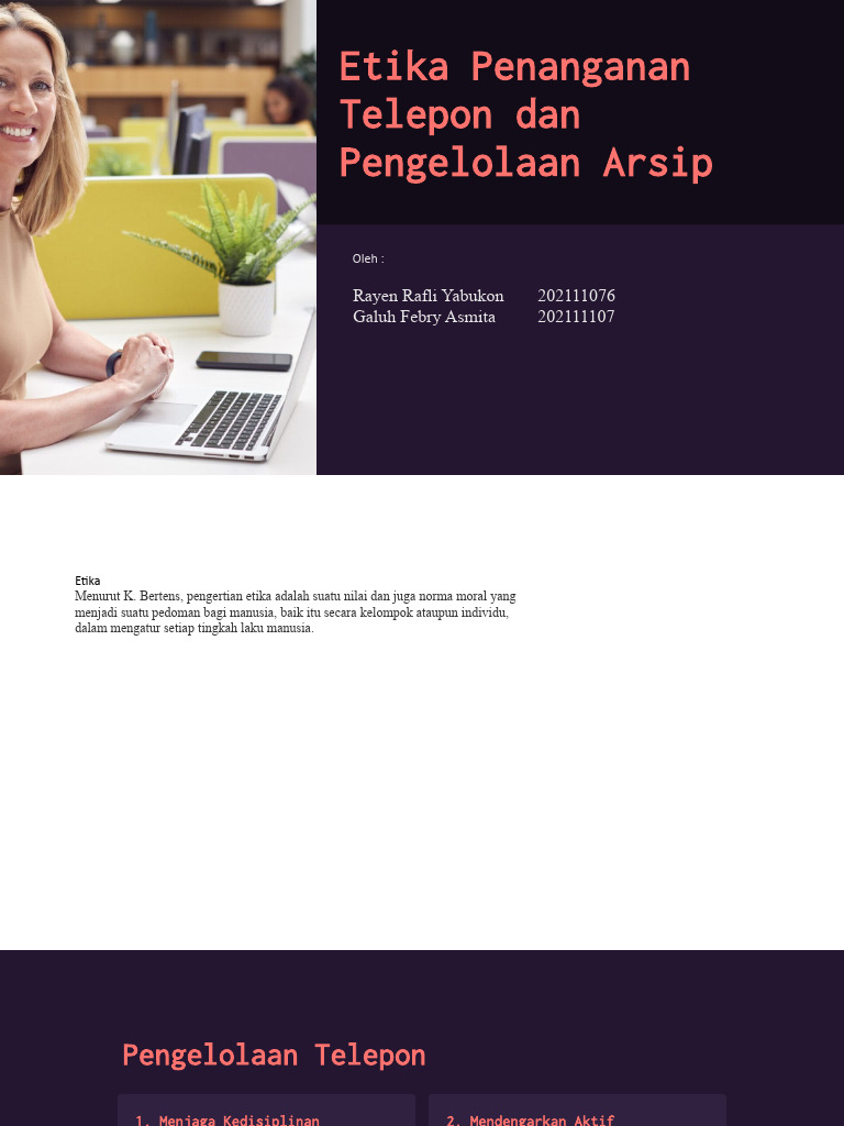 Penanganan Telepon Dan Pengelolahan Arsip | PDF