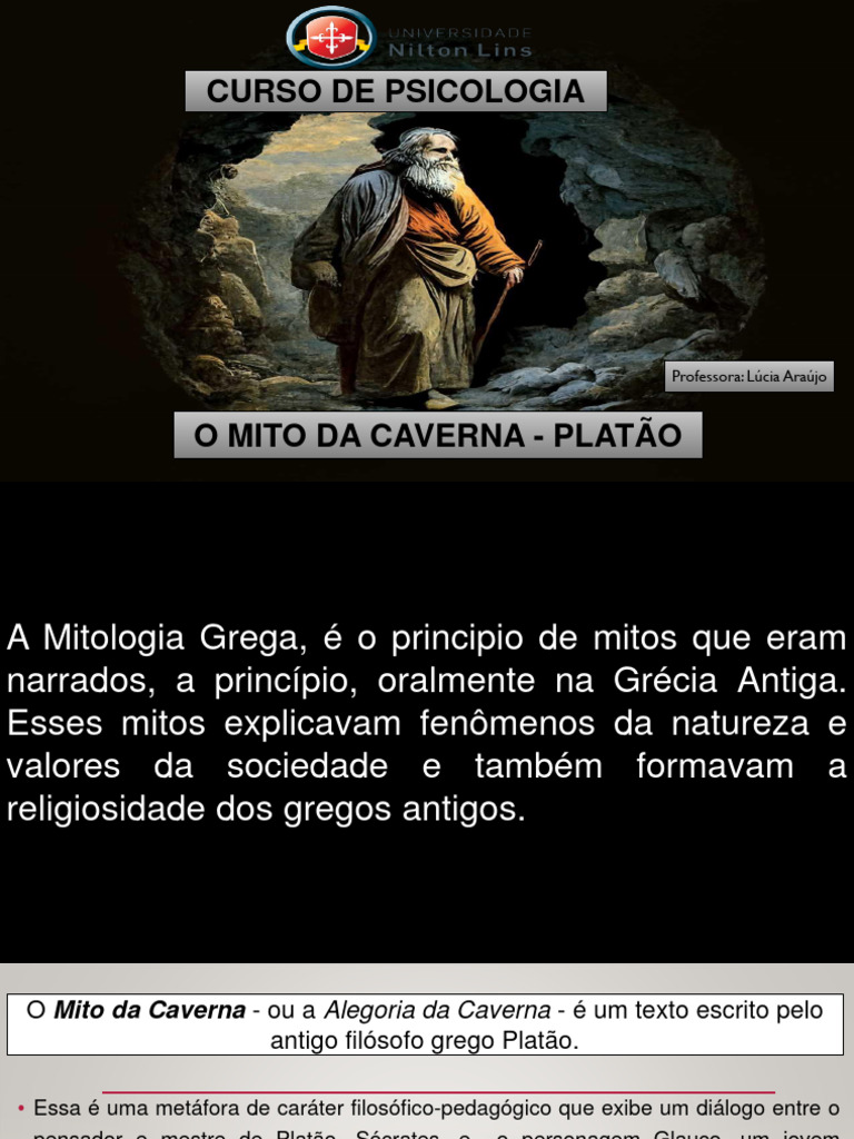 CURSO DE PSICOLOGIA o Mito Da Caverna - Platão | PDF