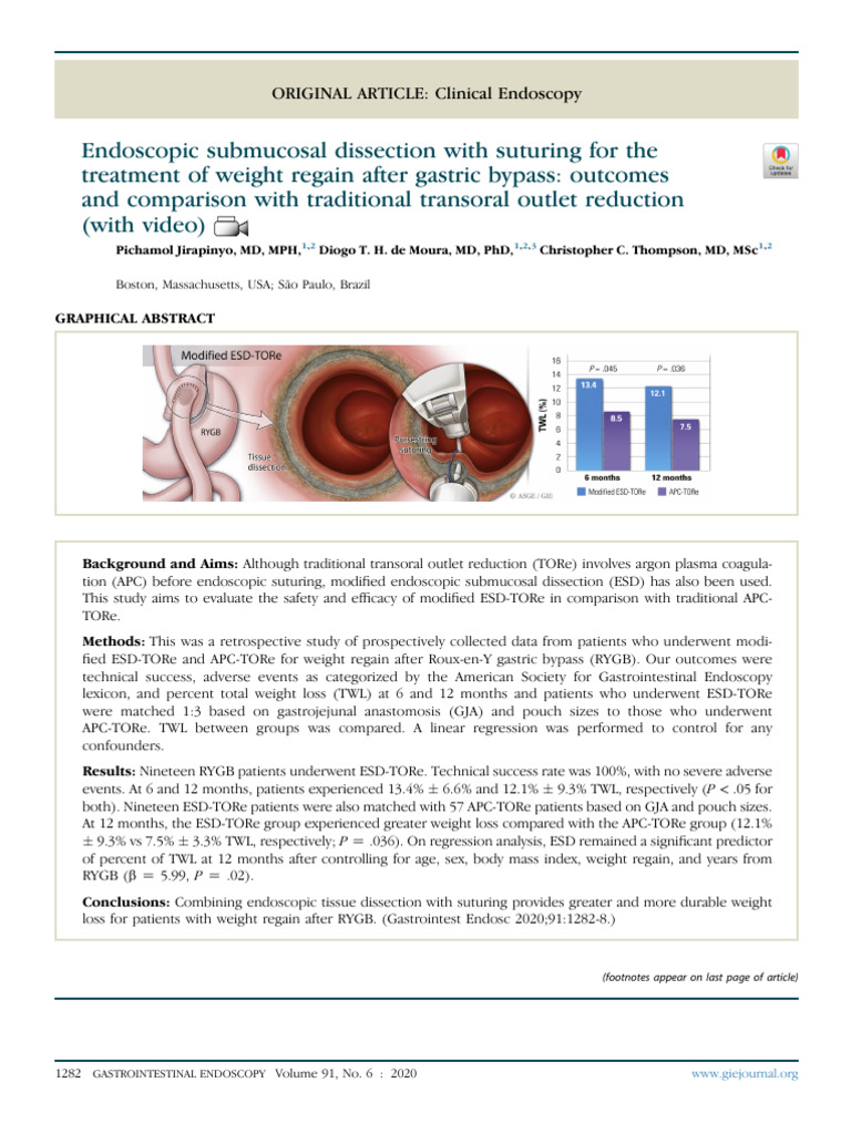 Endoscopic Submucosal Dissection With Suturing For | PDF