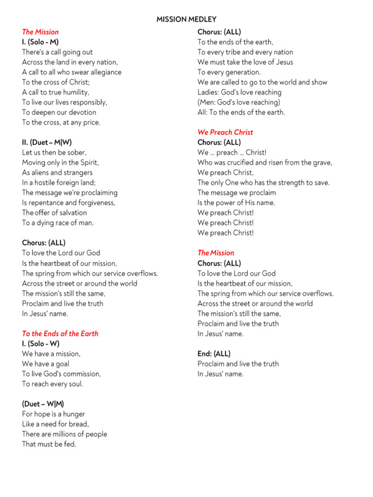 Mission Medley - Variation II | PDF