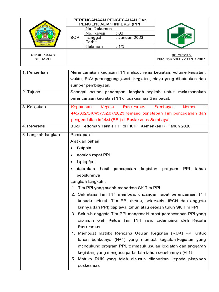 5.5.1. SOP Perencanaan PPI | PDF