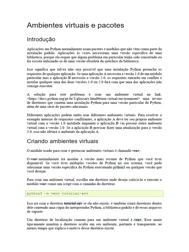 E-Book - Criando Ambientes Virtuais e Pacotes em Python | PDF ...