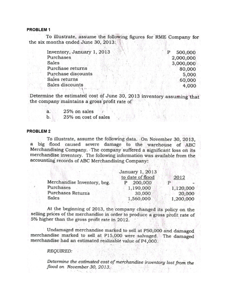 Classroom Discussion - Gross Profit Method-1 | PDF