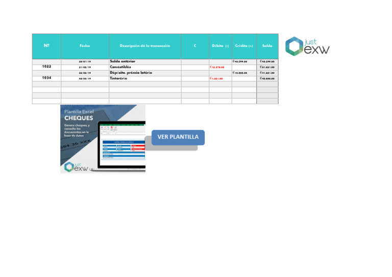 Registro de Cheques en Excel | PDF