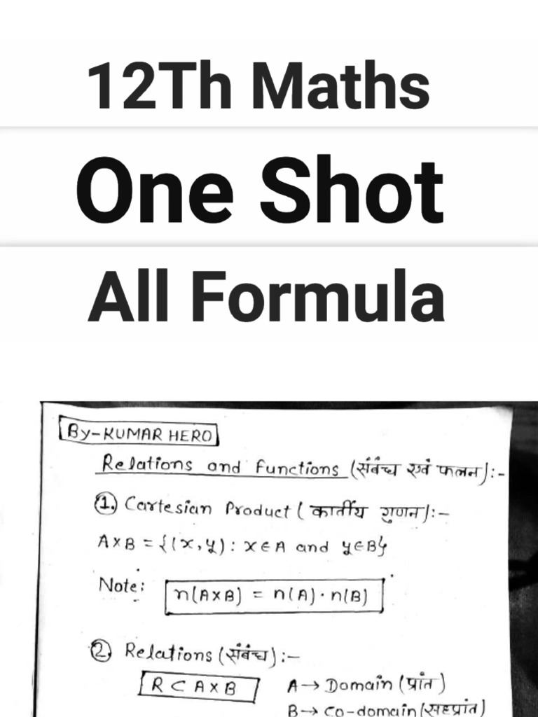 Class 12 Maths All Chapter Formula | PDF