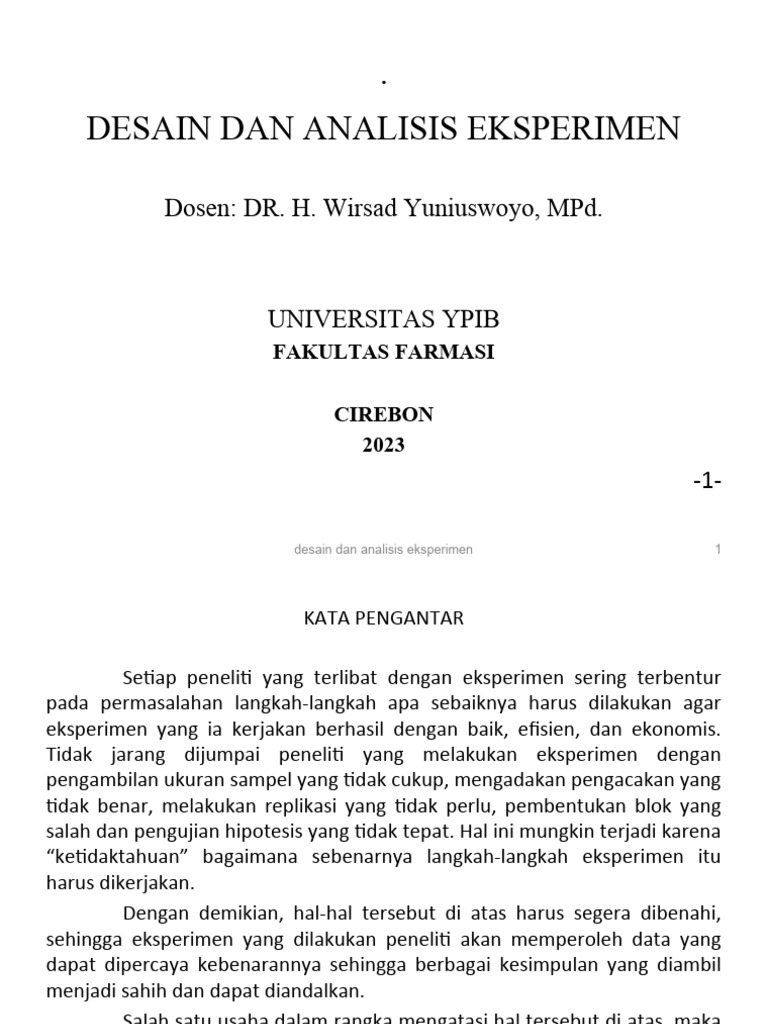 Desain Dan Analisis Eksperimen | PDF