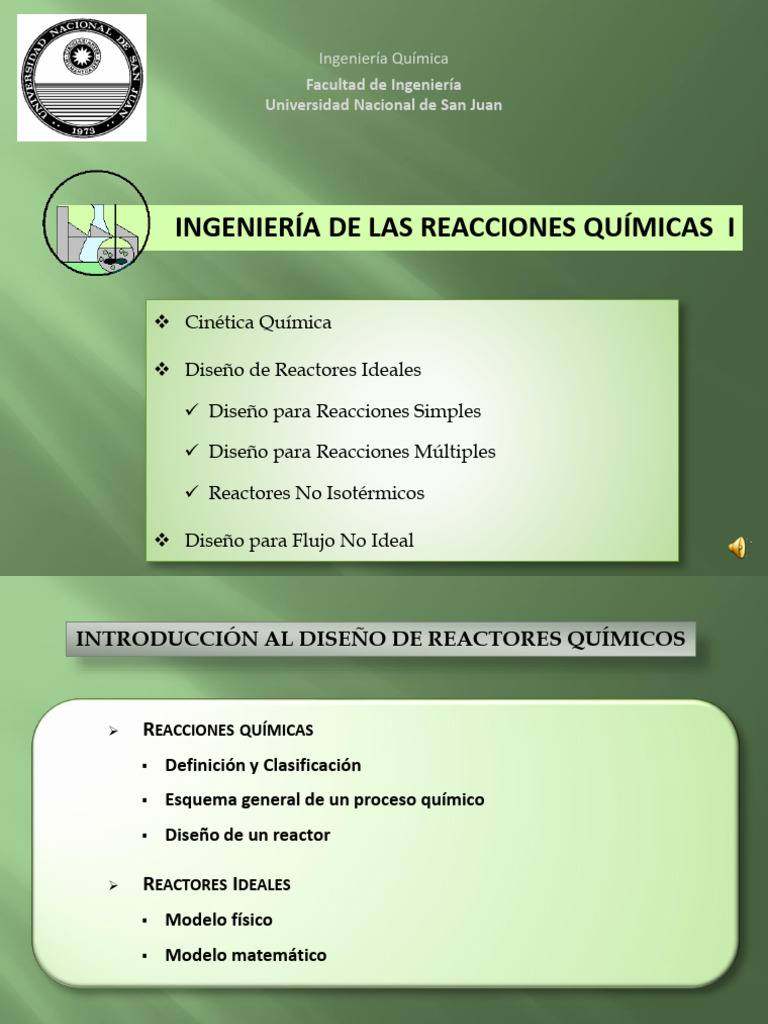 1 - IRQ I - 2021 - Introducción Al Diseño de Reactores Químicos | PDF | Reactor Quimico ...