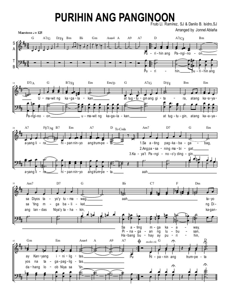 Purihin Ang Panginoon SATB | PDF