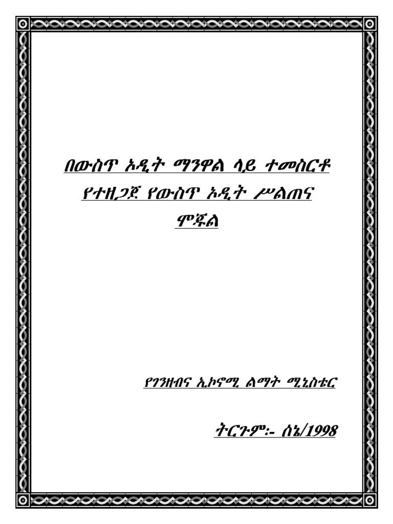 Internal Audit Module (Amharic) | PDF