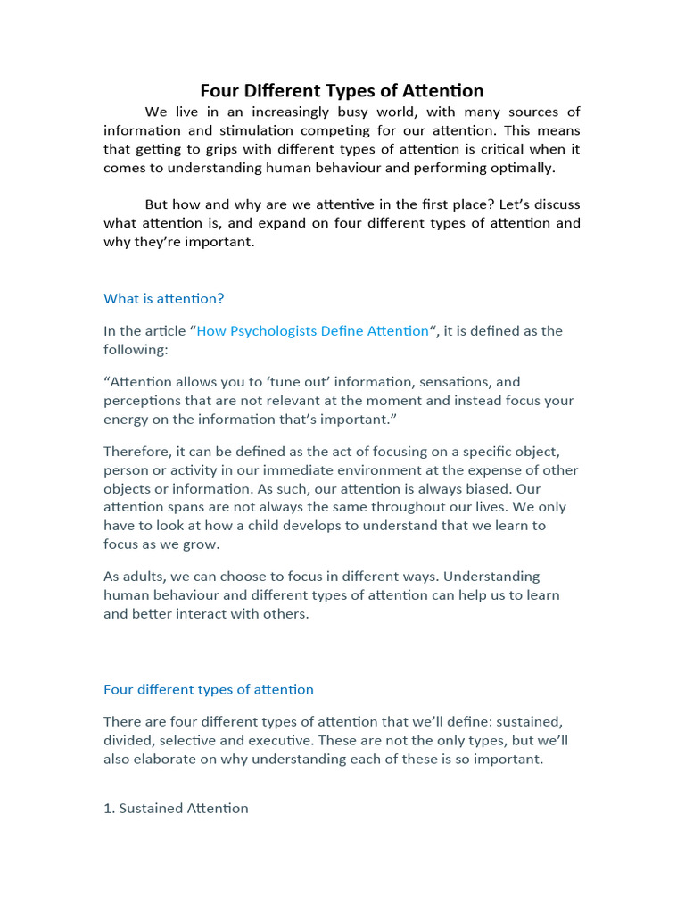 Four Different Types of Attention | PDF