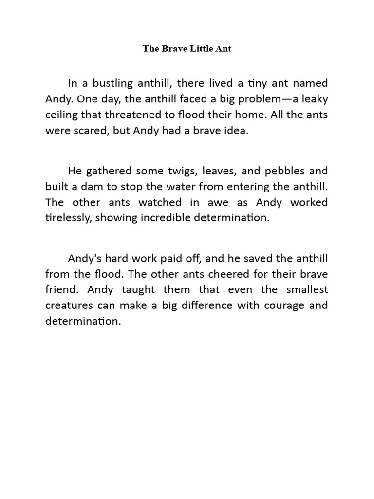 The Brave Little Ant | PDF