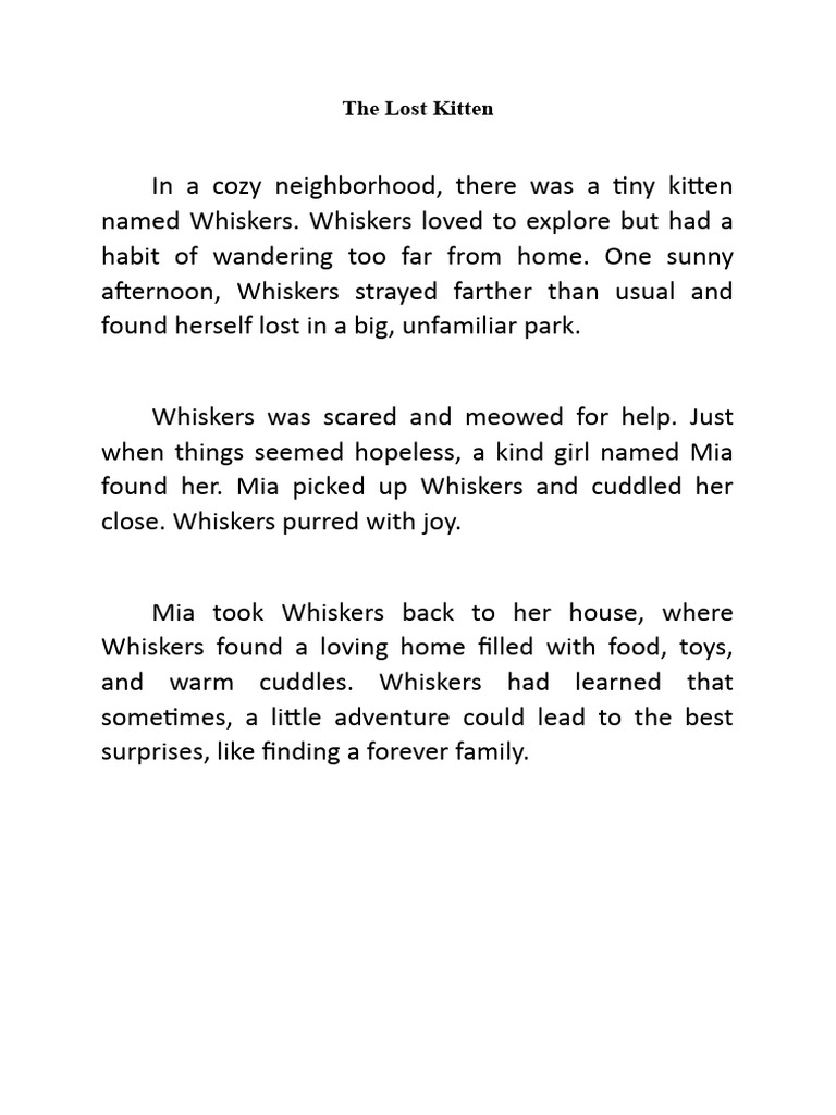 The Lost Kitten | PDF