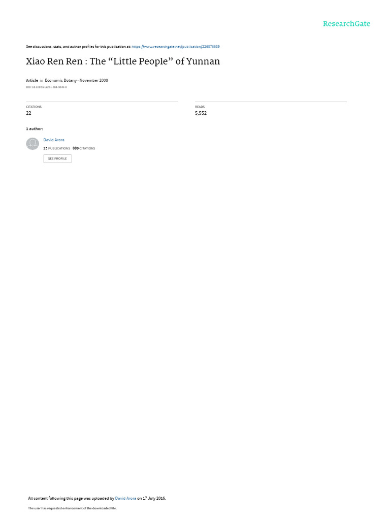 Xiao Ren Ren The Little People of Yunnan | PDF