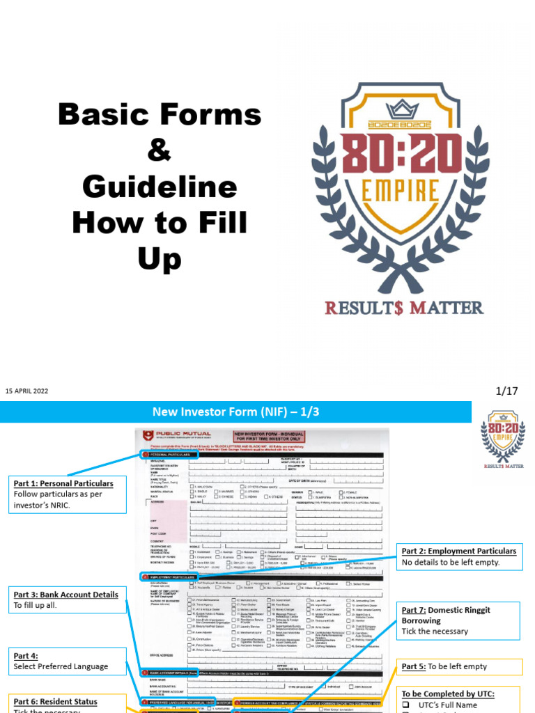 03 Basic Forms & Guideline How To Fill Up | PDF | Finance & Money ...