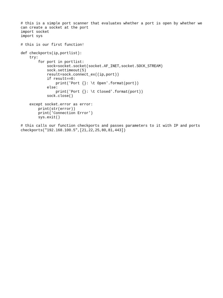 Hackers Arise Port Scanner | PDF