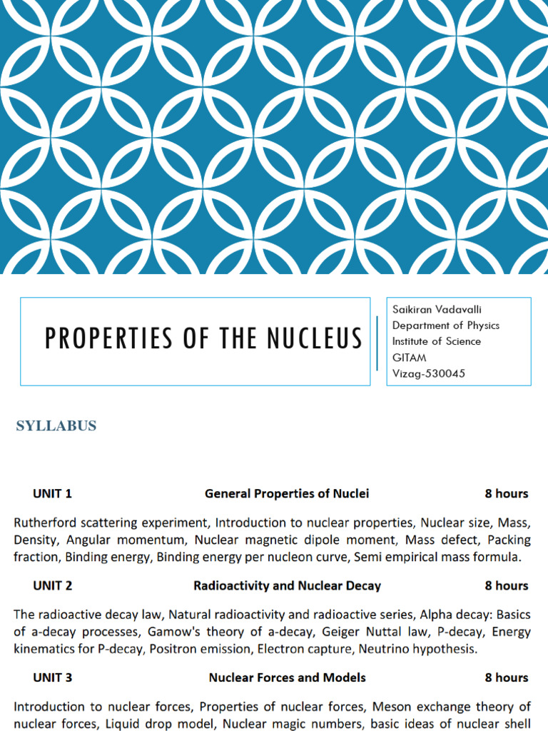 Unit1 Nuclear Physics | PDF | Science & Mathematics