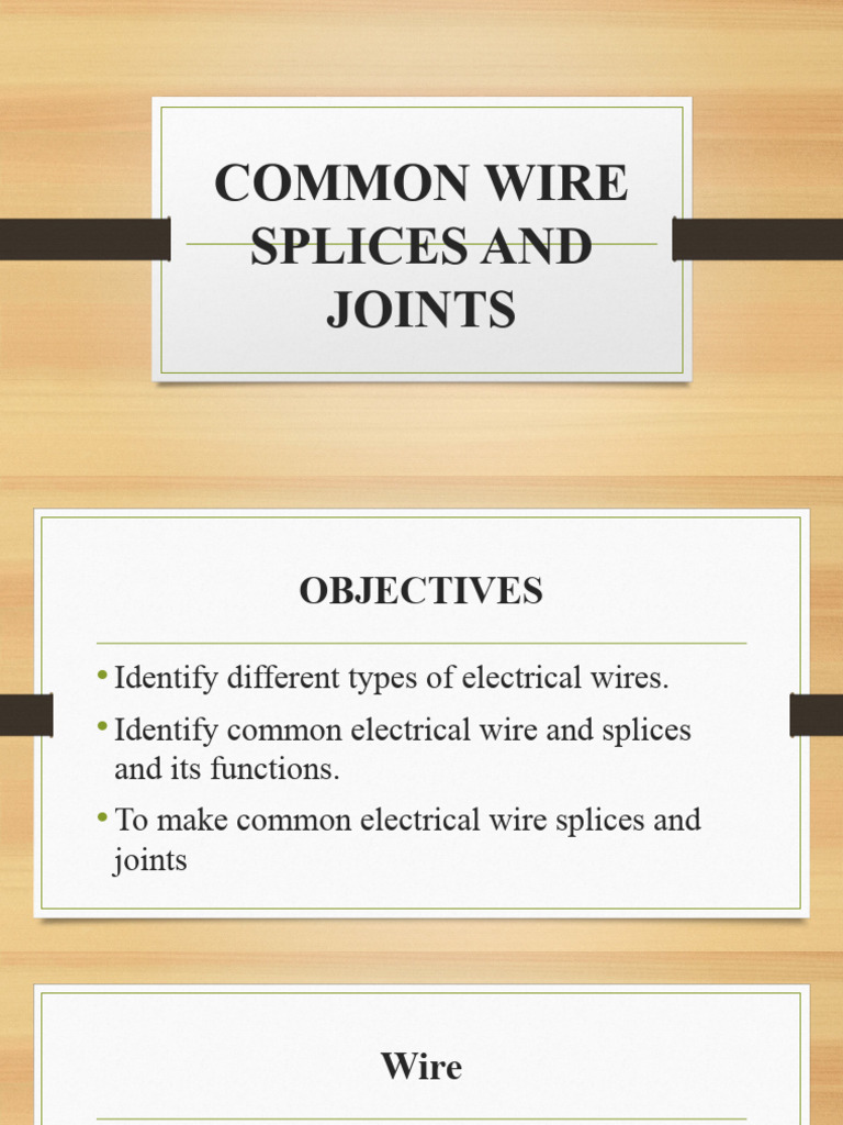 Common Wire Splices and Joints | PDF