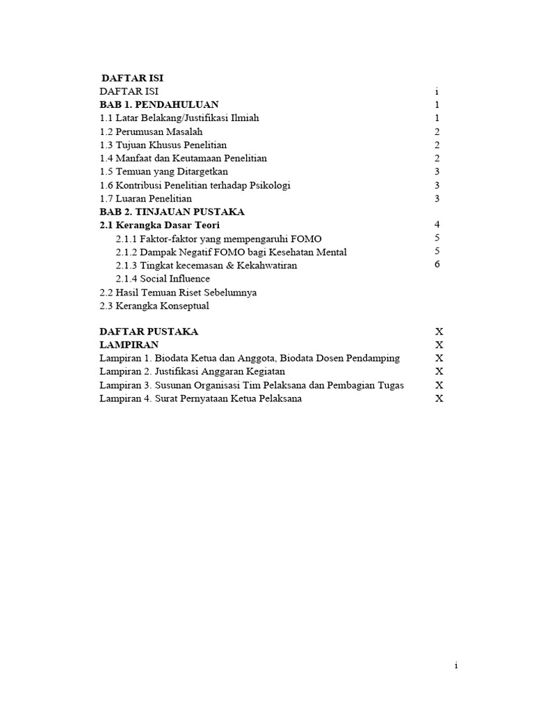 Contoh Proposal PKM-RSH FOMO | PDF