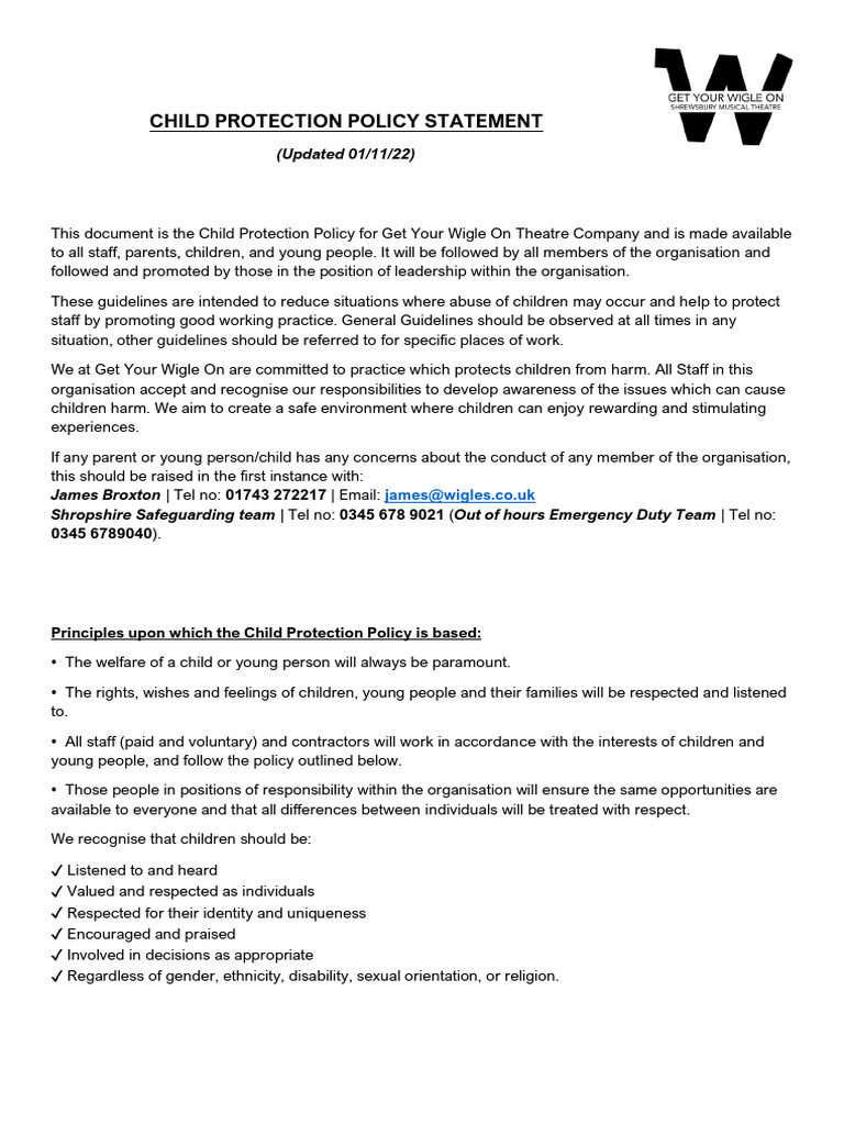 Child Protection Policy | PDF