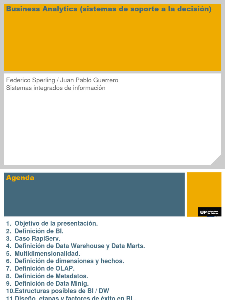 8 - Business Analytics | PDF | Almacén de datos | Inteligencia de negocios