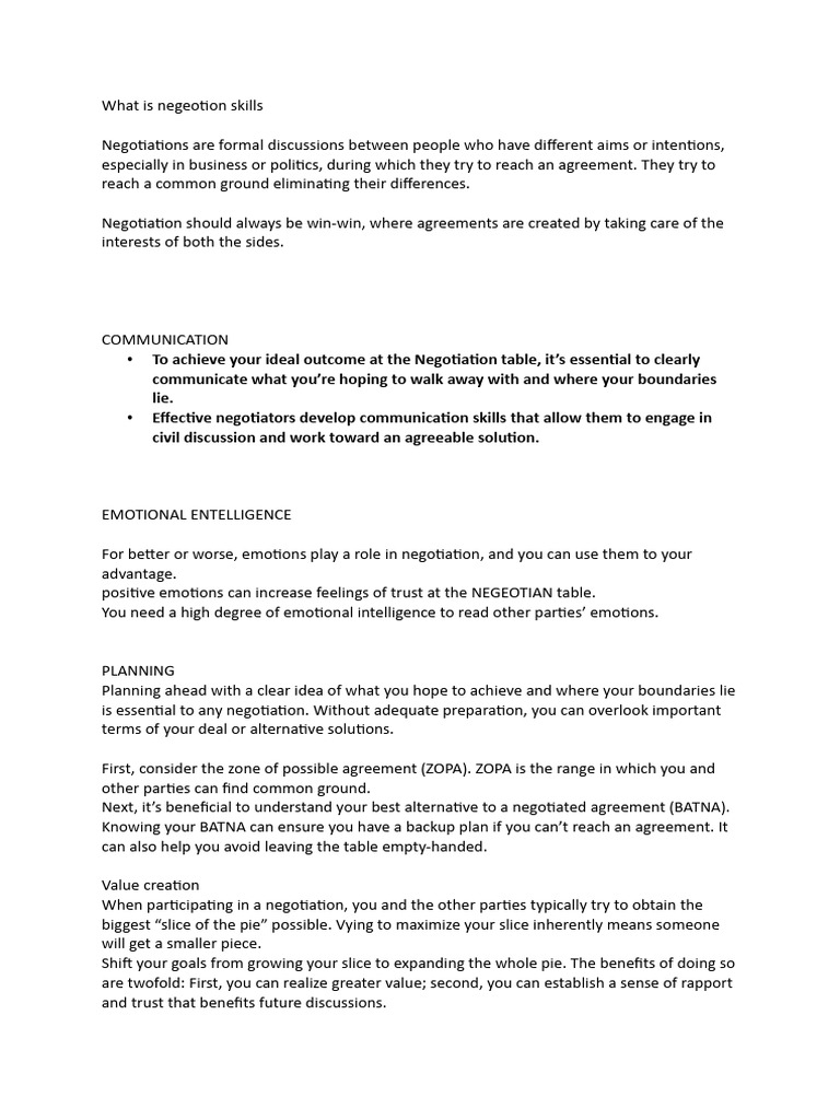 Negotiation Skills for Professionals | PDF | Negotiation | Psychology