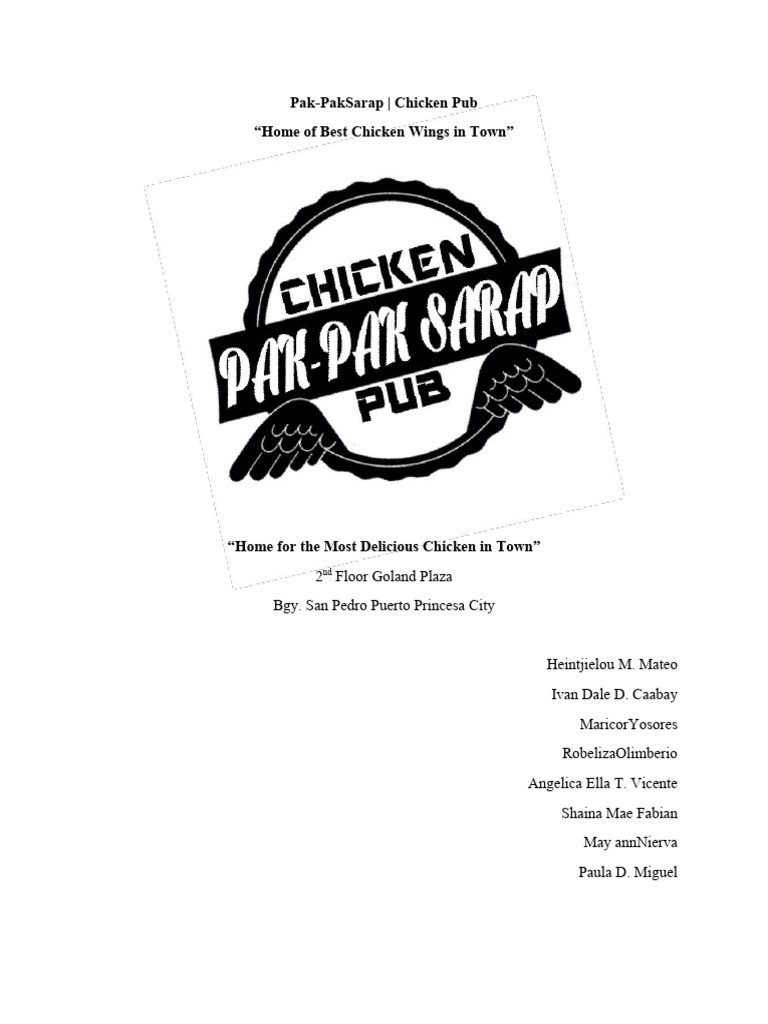 PAKPAK SARAP Chicken Pub | PDF