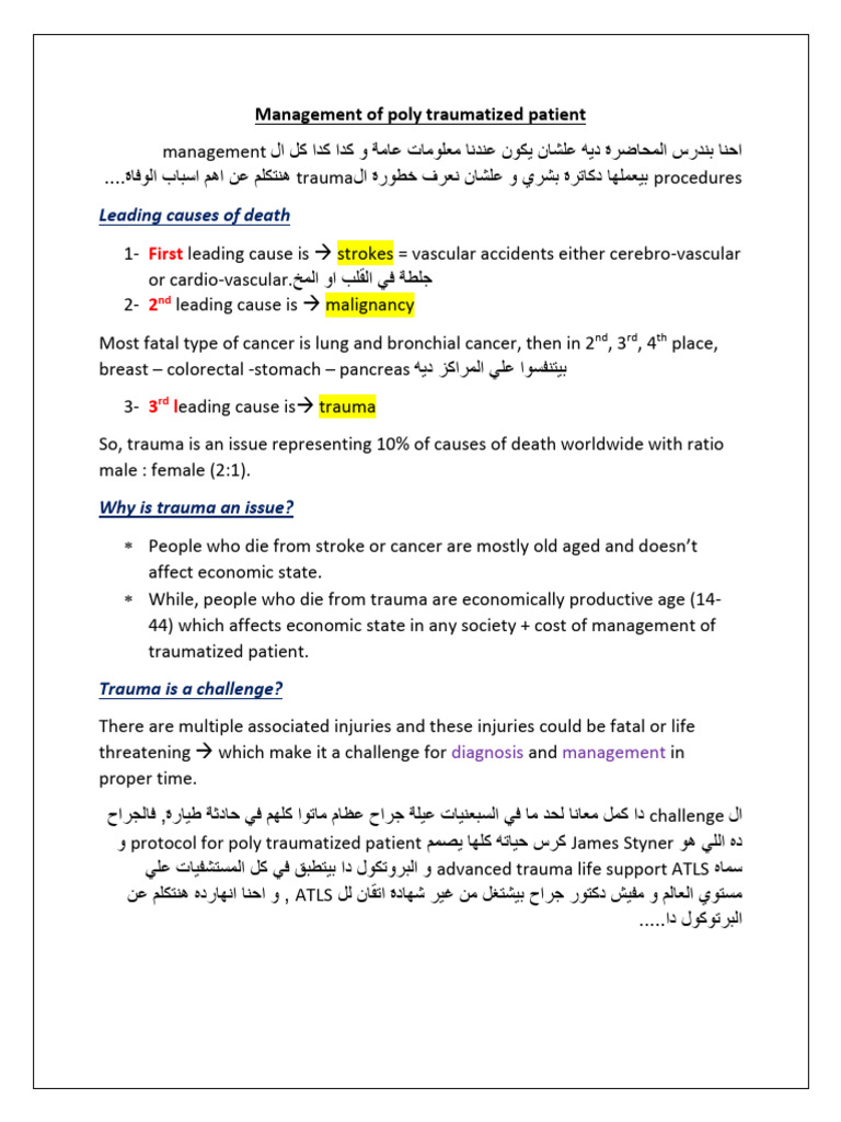 Management of Poly Traumatized Patient-1 | PDF | Science & Mathematics