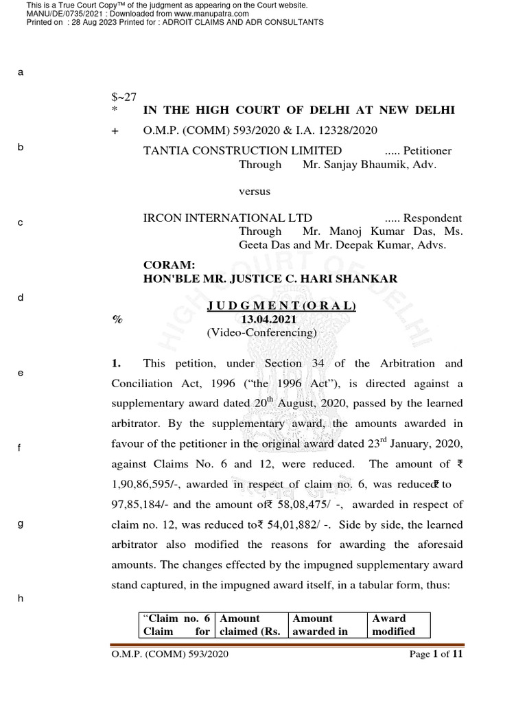 s.33 Delay Not Condonable | PDF | Arbitration | Arbitral Tribunal