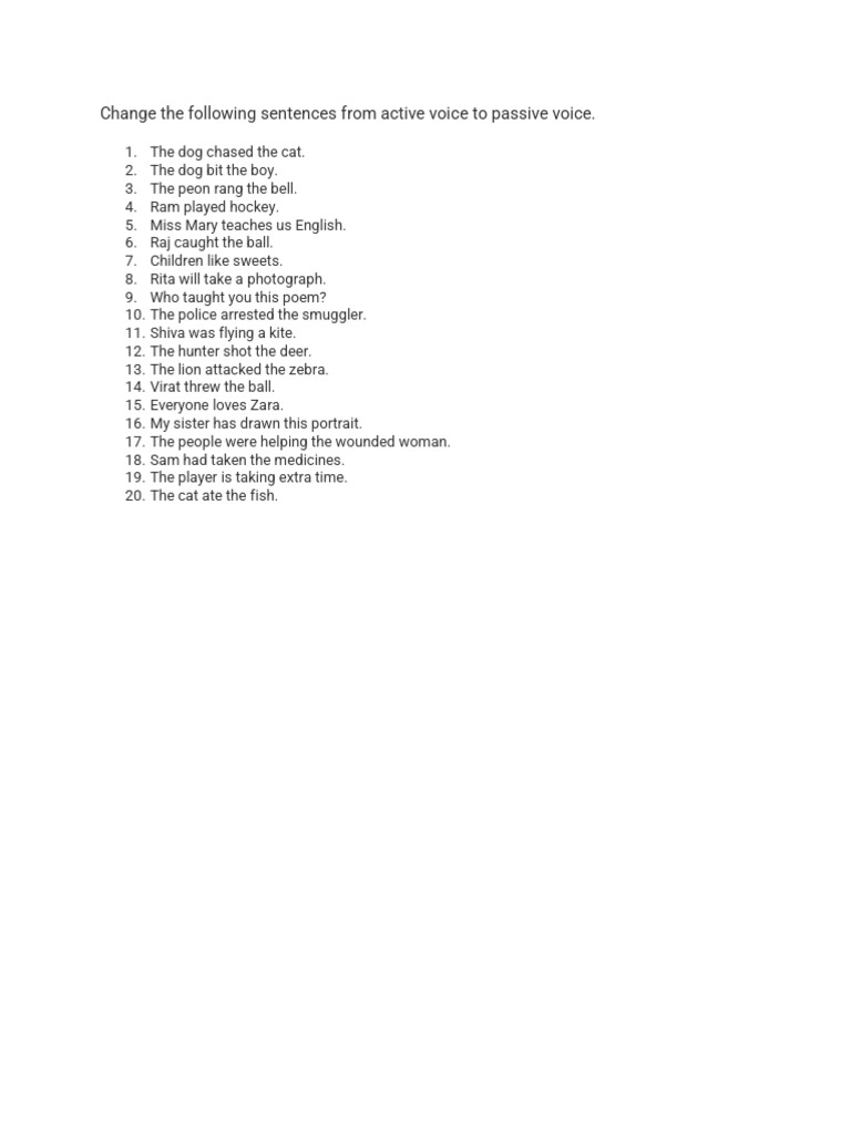 Active and Passive Voice WORKSHEET | PDF