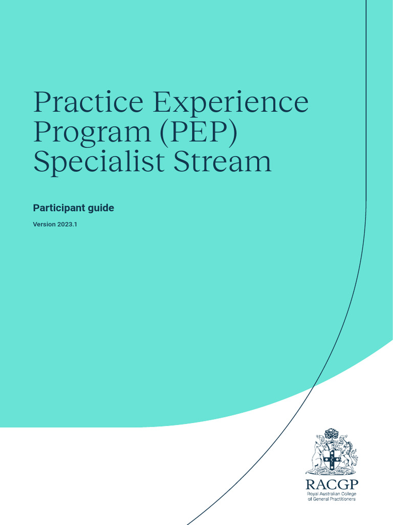 PEP Specialist Stream Participant Guide | PDF | General Practitioner ...