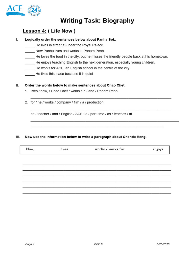 Biography Lesson 4 | PDF